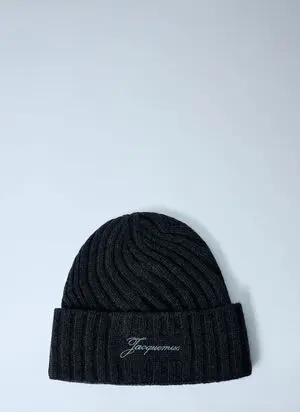 Jacquemus Le Bonnet Tourni Beanie Hat - Grey