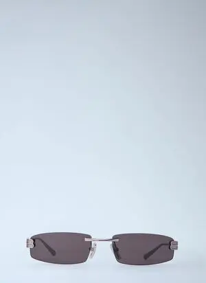 Balenciaga Gossip Rectangle Sunglasses - Silver