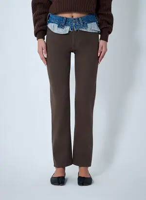 AUGUST BARRON Contrast Waistband Jeans