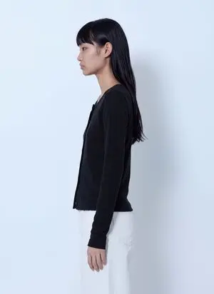 GANNI Compact Pointelle Rib Jersey Top