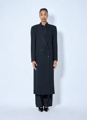 RÓHE Double Breasted Tailored Coat - Black