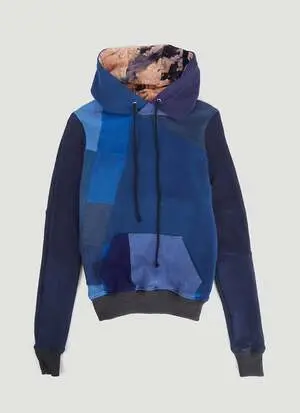 DRX FARMAXY FOR LN-CC Monochromatic Deconstructed Panelling Hooded Sweatshirt - Blue