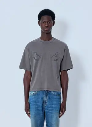 JEAN PAUL GAULTIER Printed Cotton Jersey T-shirt - Grey