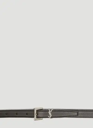 Saint Laurent Cassandre Thin Belt - Black