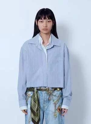 Acne Studios Striped Cropped Shirt