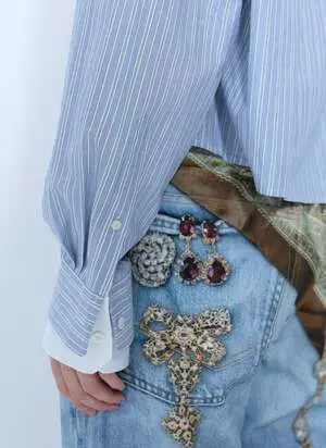 Acne Studios Striped Cropped Shirt