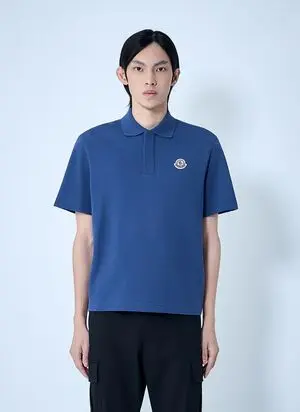 Moncler Piqué Polo Shirt Blue