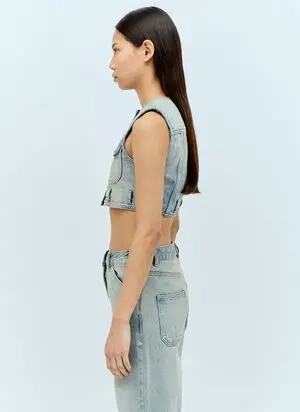 COURREGES Denim Crop Vest
