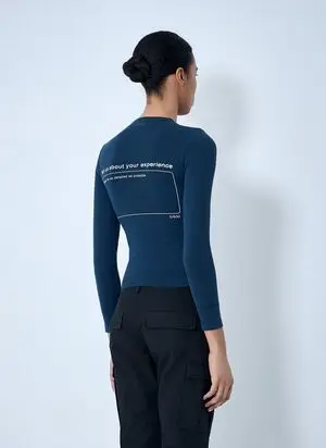 Balenciaga Star Embroidered Ribbed Top