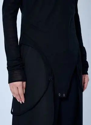 LIMI FEU Rib Knit And Tulle Layered Bodysuit