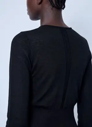 Rick Owens Slashed Cropped Pull Top - Black
