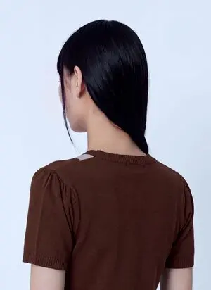 GANNI Light Cotton Argyle T-shirt - Brown