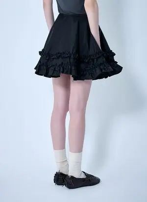 GANNI Duchesse Nylon Mini Frill Circle Skirt
