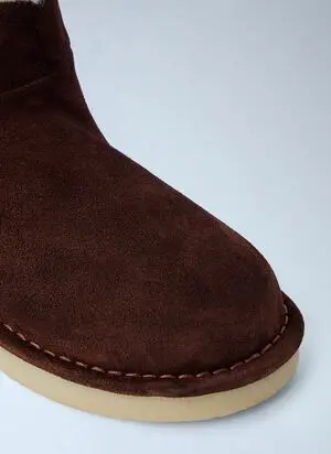 Miu Miu Shearling-lined Suede Ankle Boots