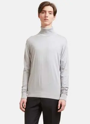 AIEZEN Ribbed Roll Neck Sweater - Grey