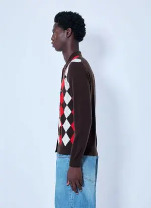 Miu Miu Cashmere Argyle Cardigan