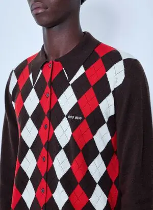 Miu Miu Cashmere Argyle Cardigan