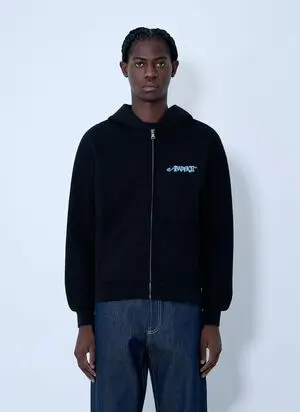 AWAKE NY Logo Motif Hooded Sweatshirt - Black
