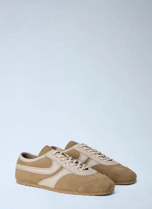 Dries Van Noten Suede Trimmed Sneakers - Beige