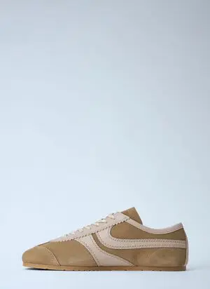 Dries Van Noten Suede Trimmed Sneakers - Beige