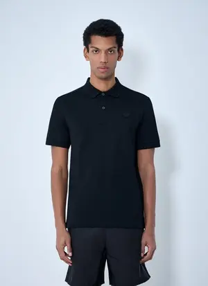 Prada Logo Motif Polo Shirt - Black