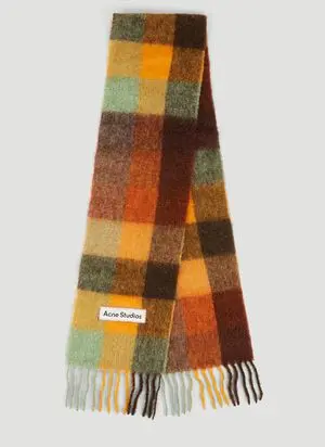 Acne Studios Fringed Check Scarf