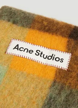 Acne Studios Fringed Check Scarf