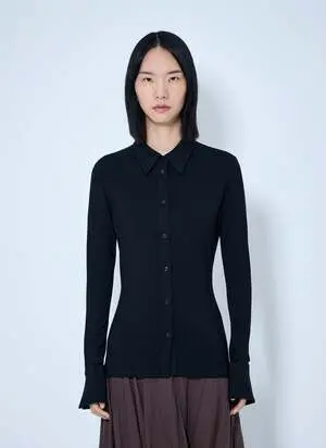 TOTEME Fitted Jersey Shirt - Black