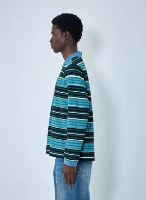 FRED PERRY X CRAIG GREEN Striped Long-sleeve Polo Shirt