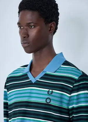 FRED PERRY X CRAIG GREEN Striped Long-sleeve Polo Shirt