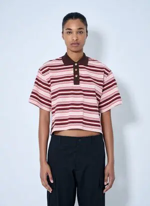 Moncler Striped Polo Shirt - Pink