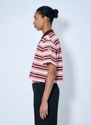 Moncler Striped Polo Shirt - Pink