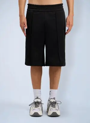 Palm Angels Back Curved Logo Track Shorts - Black