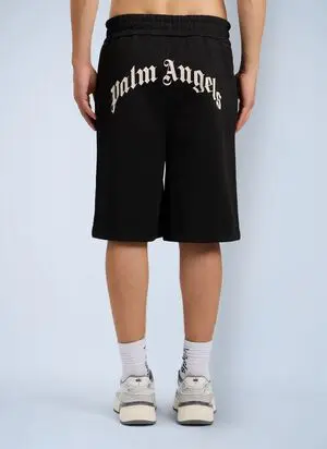 Palm Angels Back Curved Logo Track Shorts