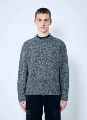 NÒMARYTHM TEXTILE Wool Mock Neck Sweater - Grey