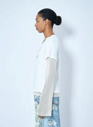 Acne Studios Layered Mesh Sleeve T-shirt