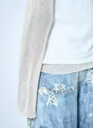 Acne Studios Layered Mesh Sleeve T-shirt
