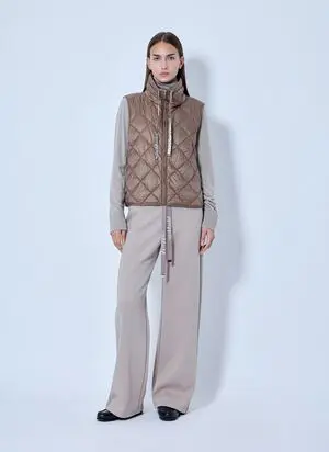 Max Mara Quilted Gilet With High Neck - Camel