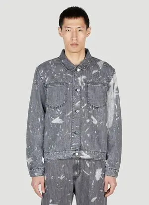 LN-CC X NON Pocket Bleached Denim Jacket - Grey