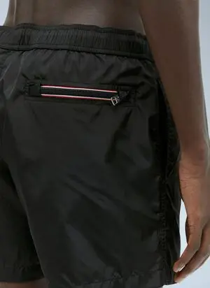 Moncler Logo Patch Swim Shorts - Black