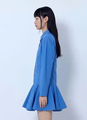 GANNI Stretch Cotton Mini Shirt Dress
