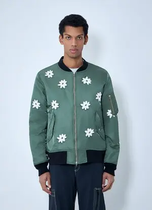 NOMA Embroidered Bomber Jacket - Olive