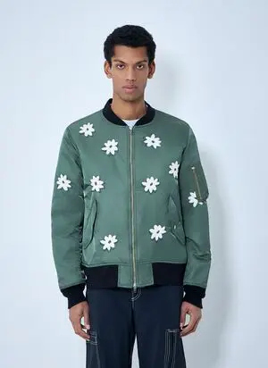 NOMA Embroidered Bomber Jacket - Olive