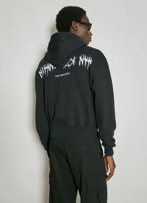 HAN KJØBENHAVN Upside Down Cropped Hooded Sweatshirt - Black