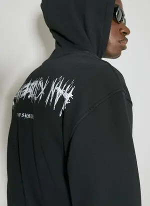 HAN KJØBENHAVN Upside Down Cropped Hooded Sweatshirt