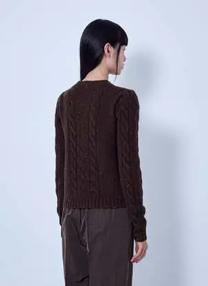 Max Mara Cable Knit Sweater - Dark Brown