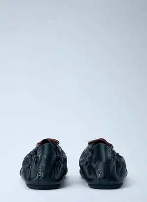 Prada Collapse Antiqued Nappa Leather Sneakers - Black