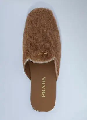 Prada Leather Pony-hair Mules