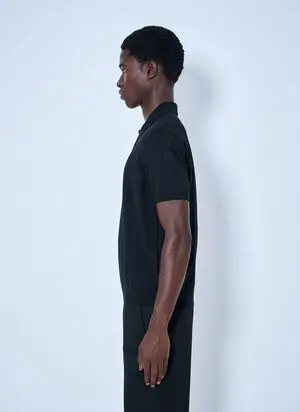 Moncler Piqué Polo Shirt - Black