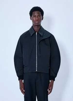 Bottega Veneta Intrecciato Leather-trimmed Twill Blouson Jacket